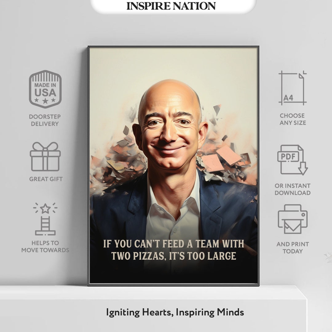 Jeff Bezos Poster Quotes and Sayings, Poster Art, Canvas Wall Decor ...