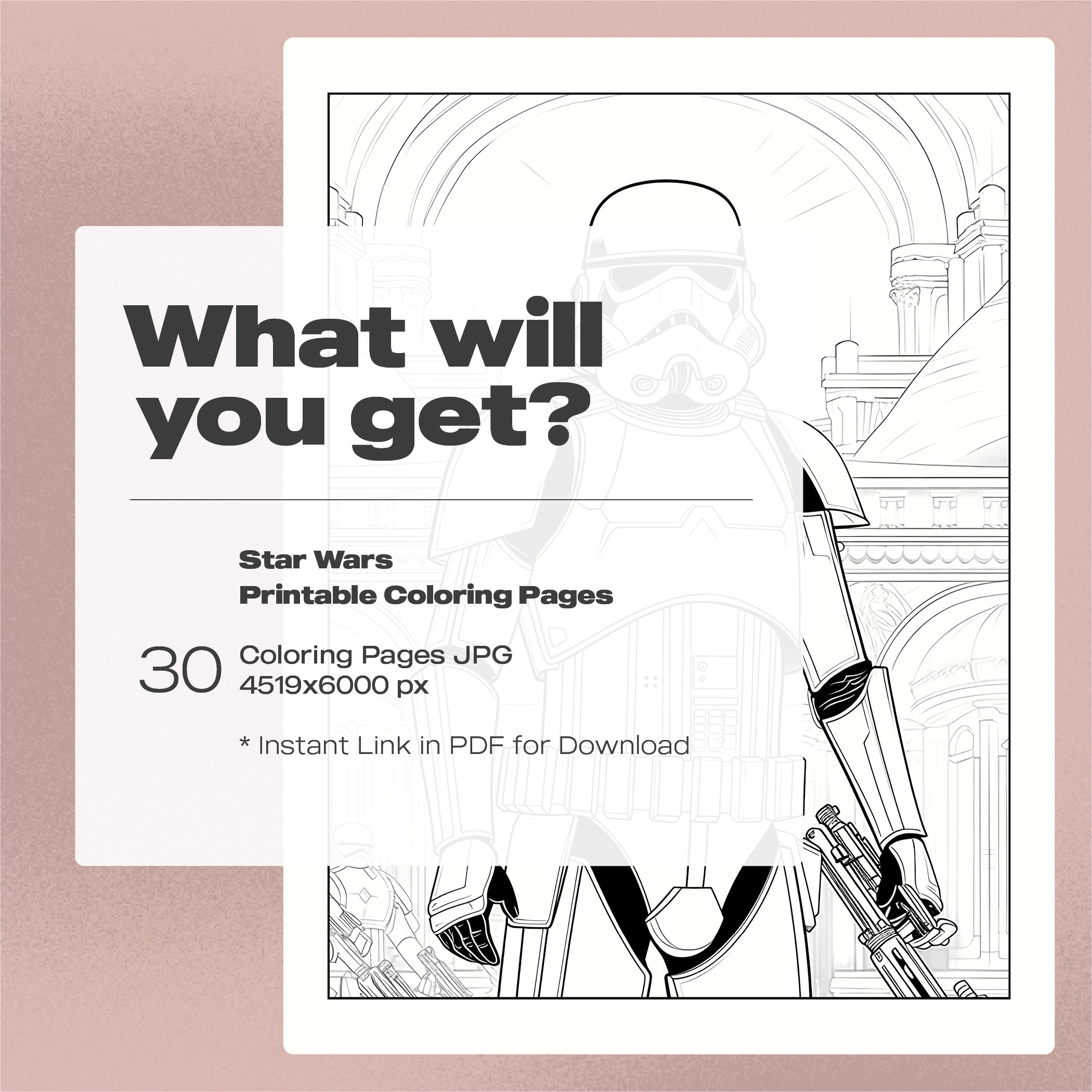 Star Wars Instant Download Coloring Pages, Jedi Master, Sith Lord ...