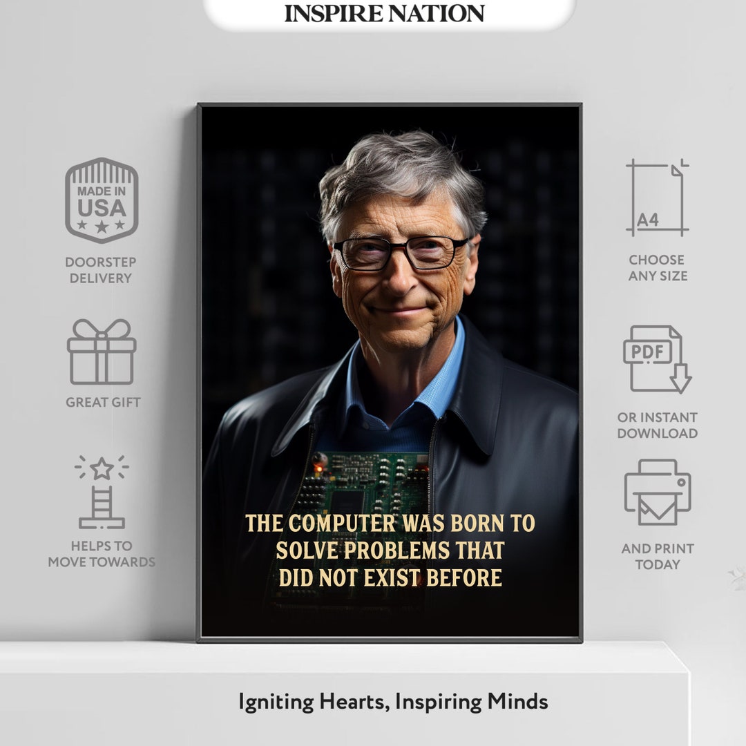 Bill Gates Poster Quotes Prints Poster Print Art Quote - Etsy