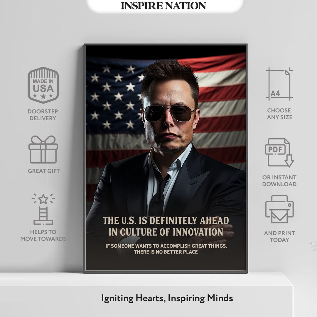 Elon Musk Poster Quotes About Life Poster and Prints Canvas - Etsy