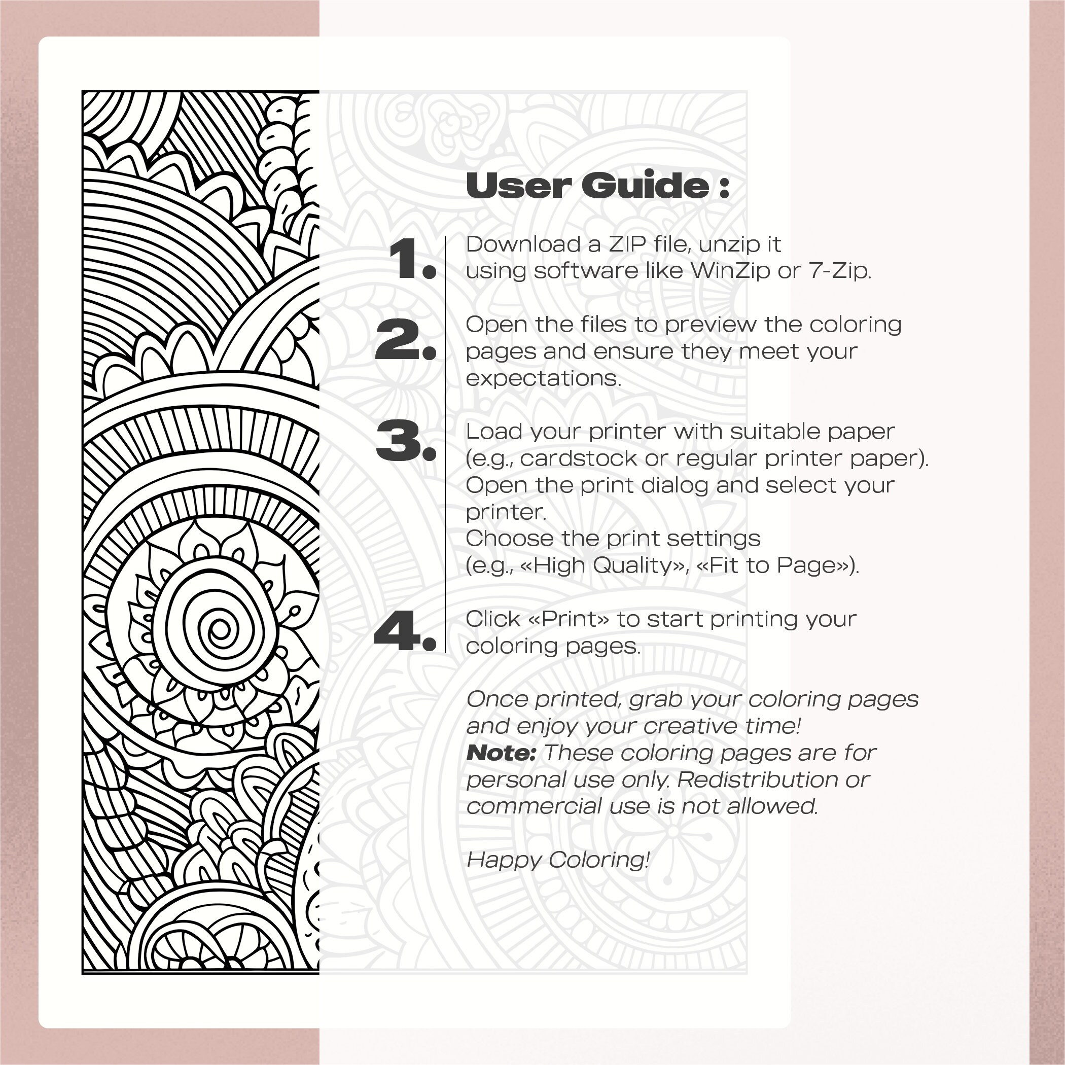 Mindful Stress Relief Coloring Pages, Mindful Patterns, Calming Designs ...