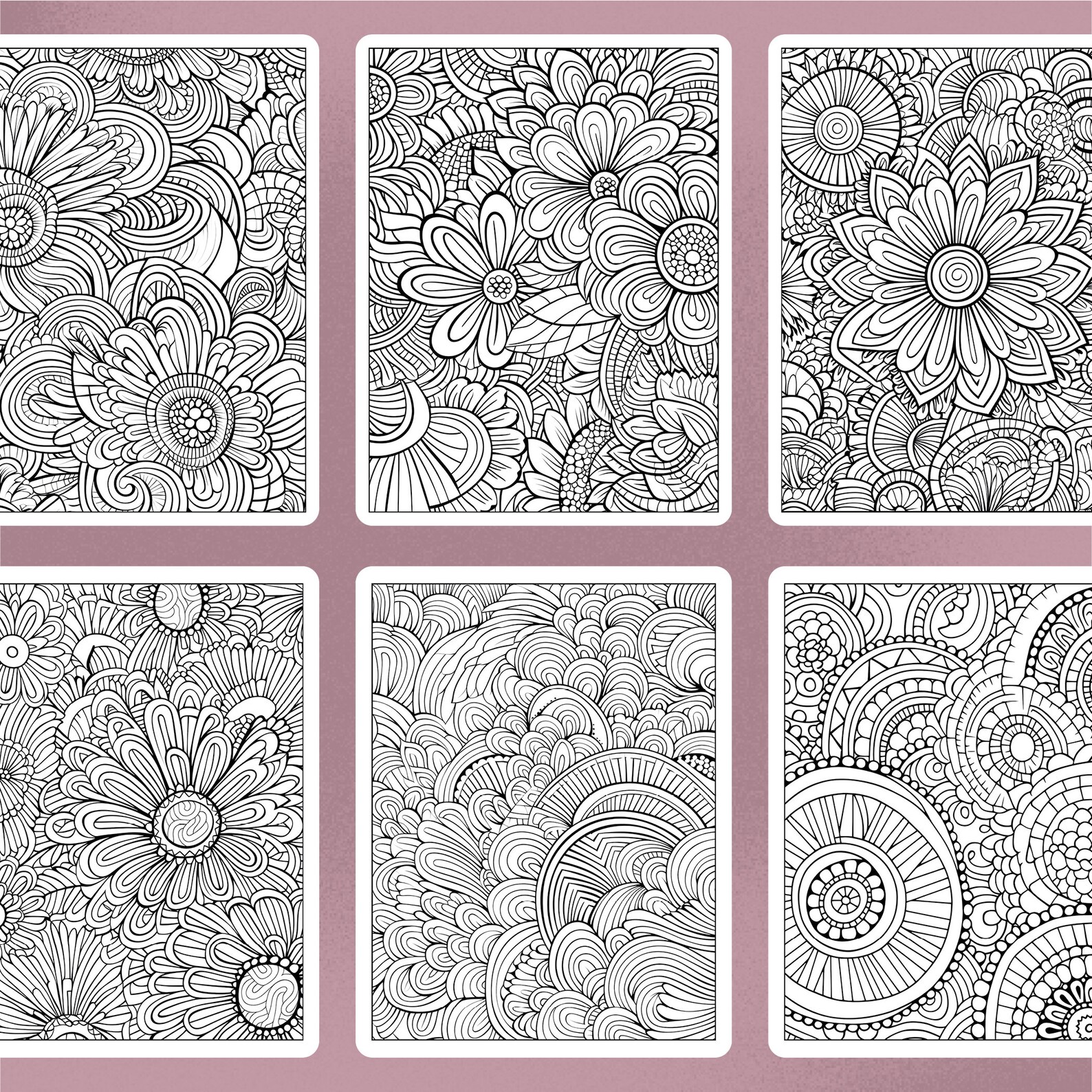 Mindful Stress Relief Coloring Pages, Mindful Patterns, Calming Designs ...