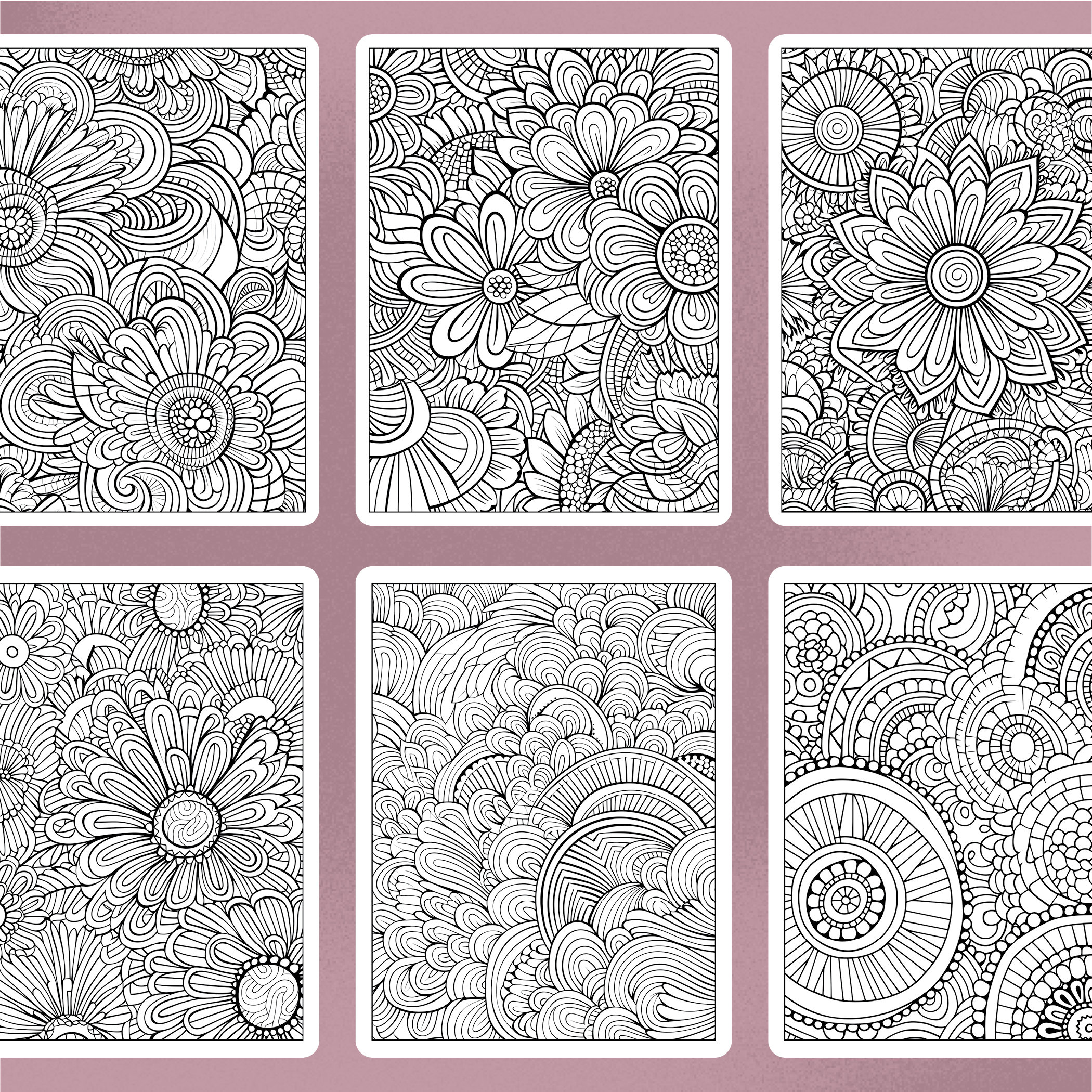 Mindful Stress Relief Coloring Pages, Mindful Patterns, Calming Designs ...