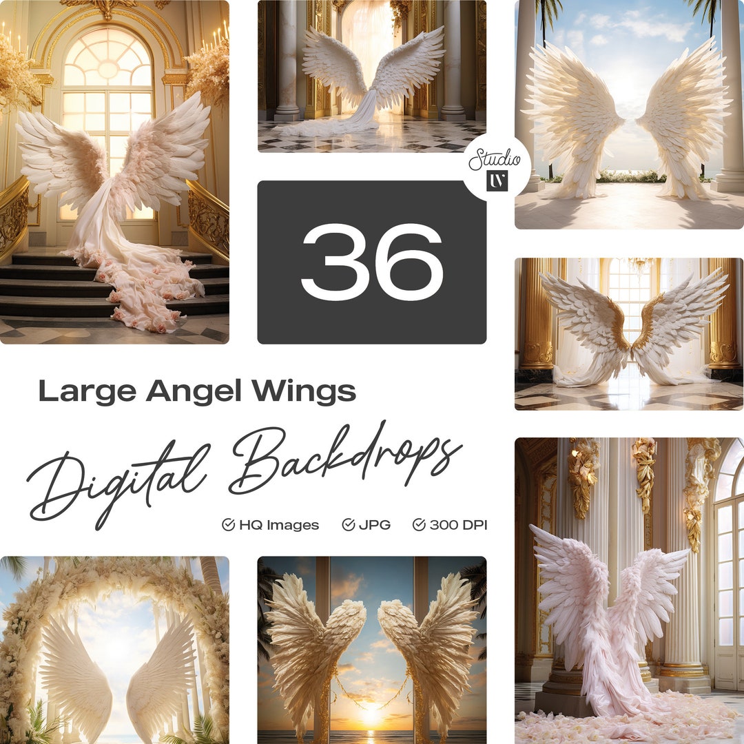 Large Angel Wings Digital Photo Backdrops - Angel Wings Backdrops ...