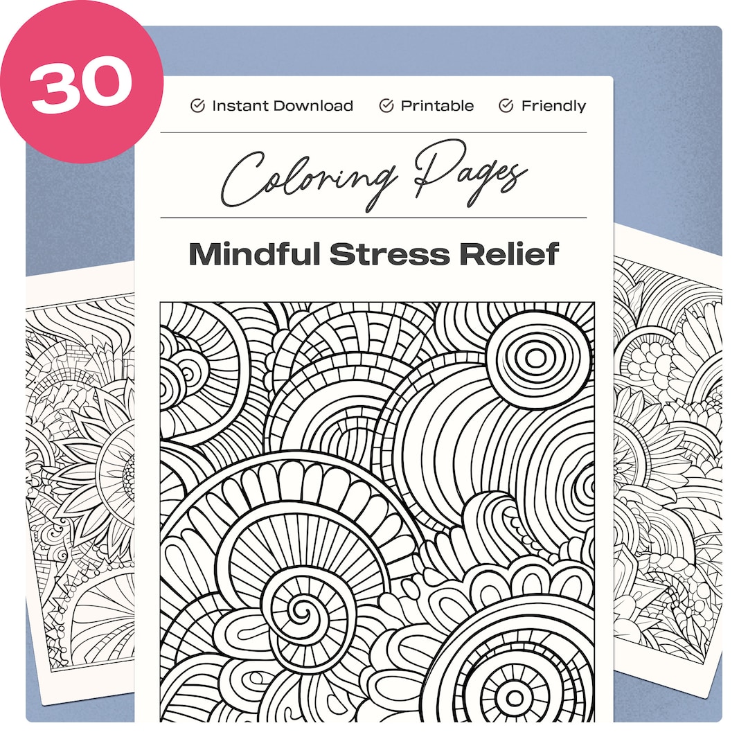 Mindful Stress Relief Coloring Pages, Mindful Patterns, Calming Designs ...