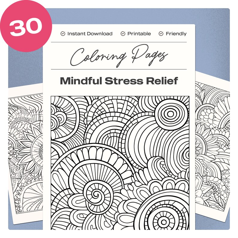 Mindful Stress Relief Coloring Pages, Mindful Patterns, Calming Designs ...