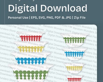 Dot Pyrex Yellow Red Blue Green Bowl SVG Digital File Download Vintage ...