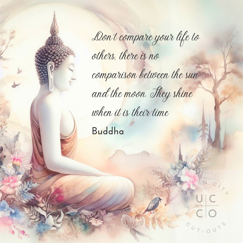 Buddha Statue Wall Art in Watercolor | Buddha Statue With Inspirational ...