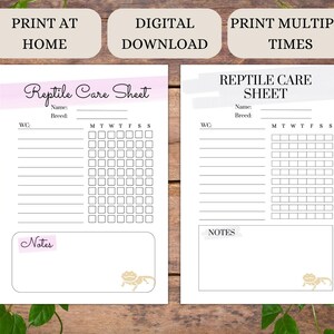 Bearded Dragon Daily Checklist | Printable Reptile Routine Log | Weekly ...