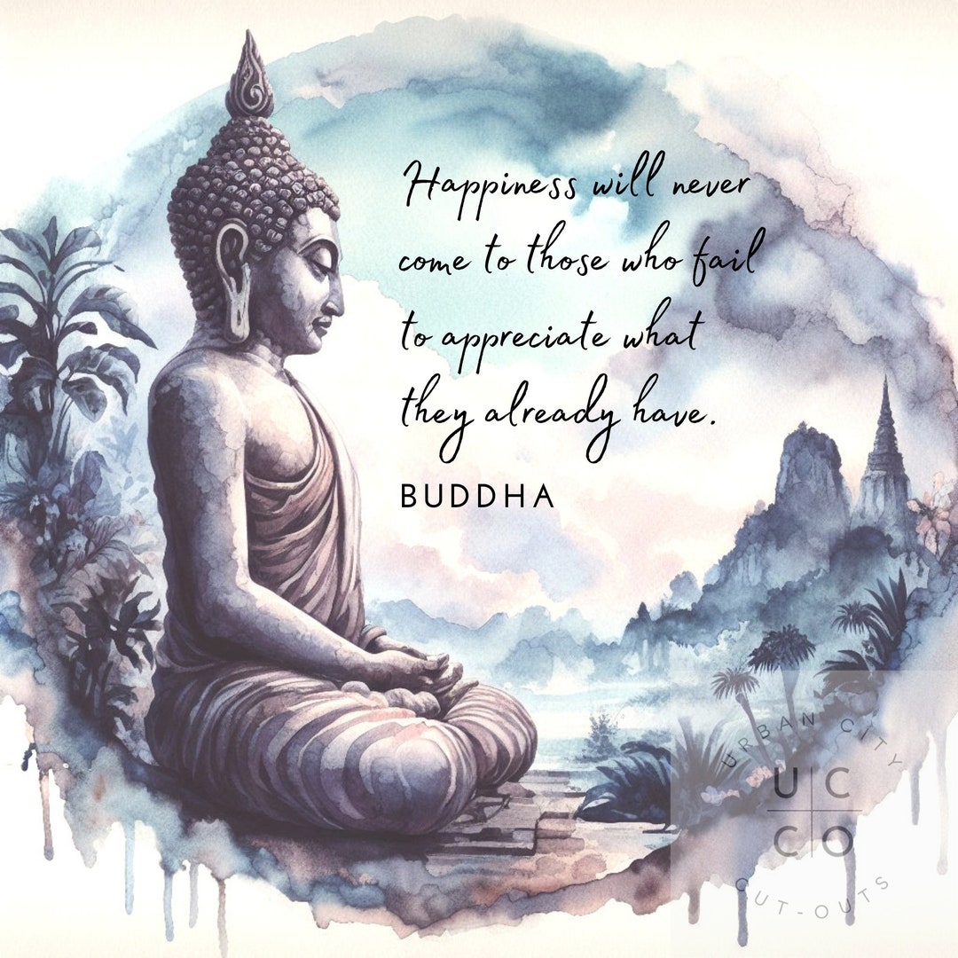Buddha Statue Wall Art in Watercolor | Buddha Statue With Inspirational ...