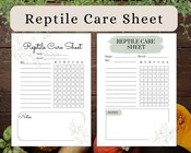 Printable Reptile Care Sheet A4 and A5 Instant Download Snake Health ...