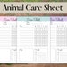 Printable Reptile Care Sheet A4 and A5 Available Instant Download ...