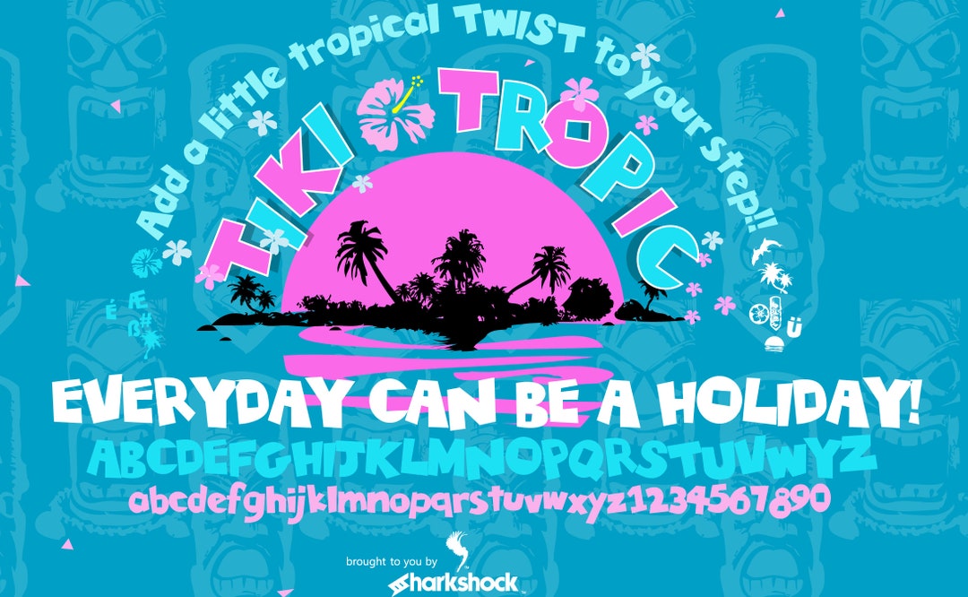 Tiki Tropic Font, Font Bundle, Handwritten Font, Calligraphy Font ...