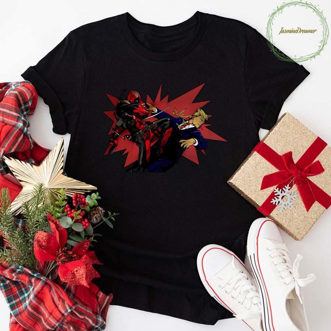 Deadpool Hitting Trump Shirt, Funny Meme Shirt, Super Heroes Shirt ...