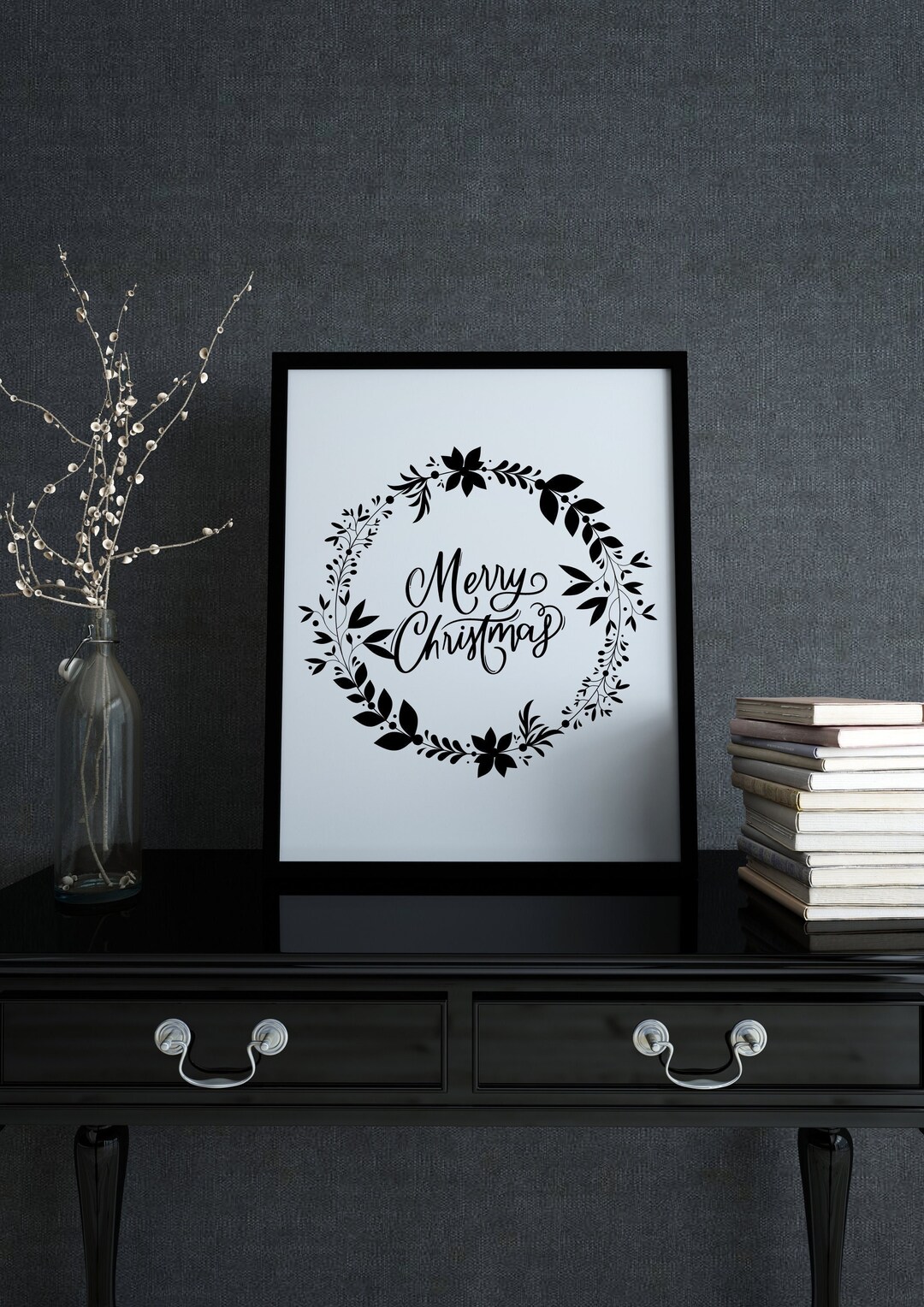 Digital Download Merry Christmas Poster Instant Festive Decor ...