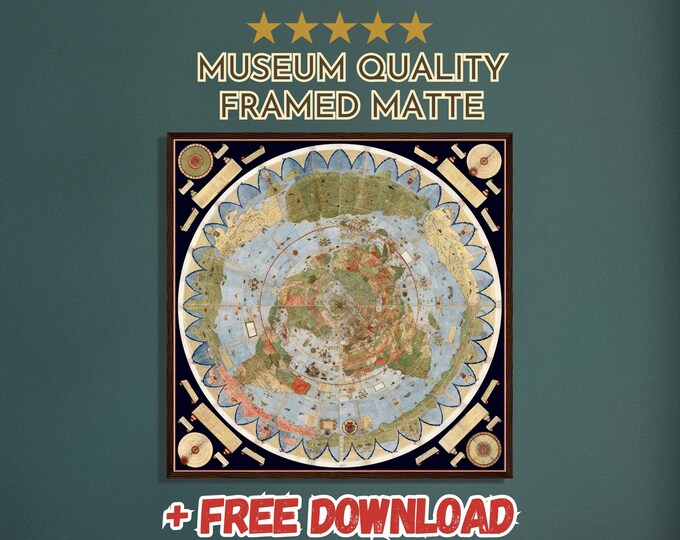 HD Urbano Monte World Map 1587 Flat Earth Map Museum Quality - Etsy