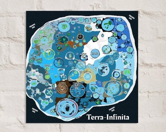 Flat Earth World Map Vintage Jacob Harrewyn Polar Azimuthal Projection ...