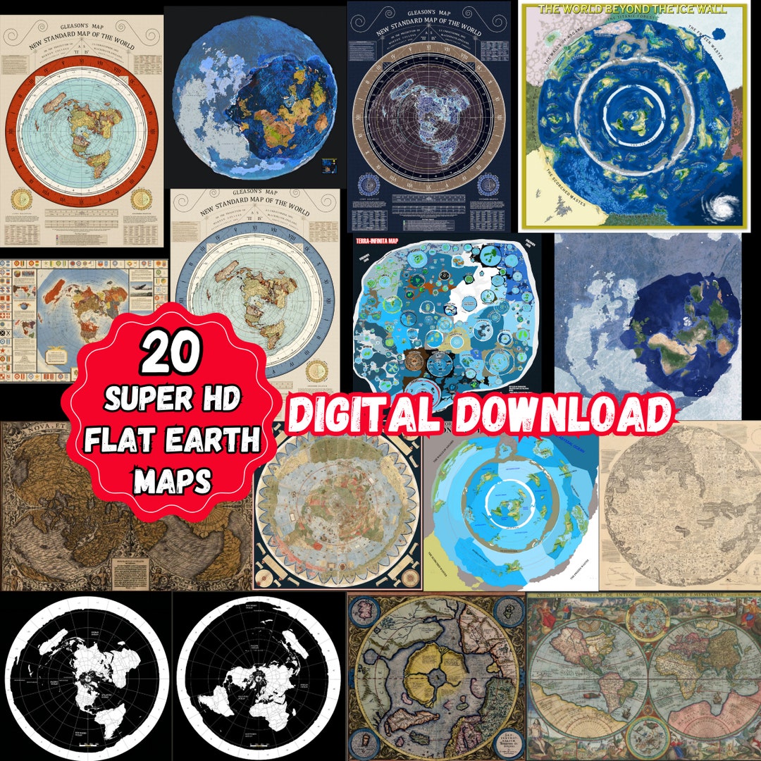 20 HD Flat Earth Maps ALL in Store Digital Downloads - Etsy UK