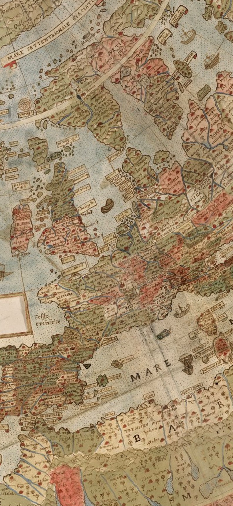 HD Urbano Monte World Map 1587 Flat Earth Map - Museum Quality - Etsy