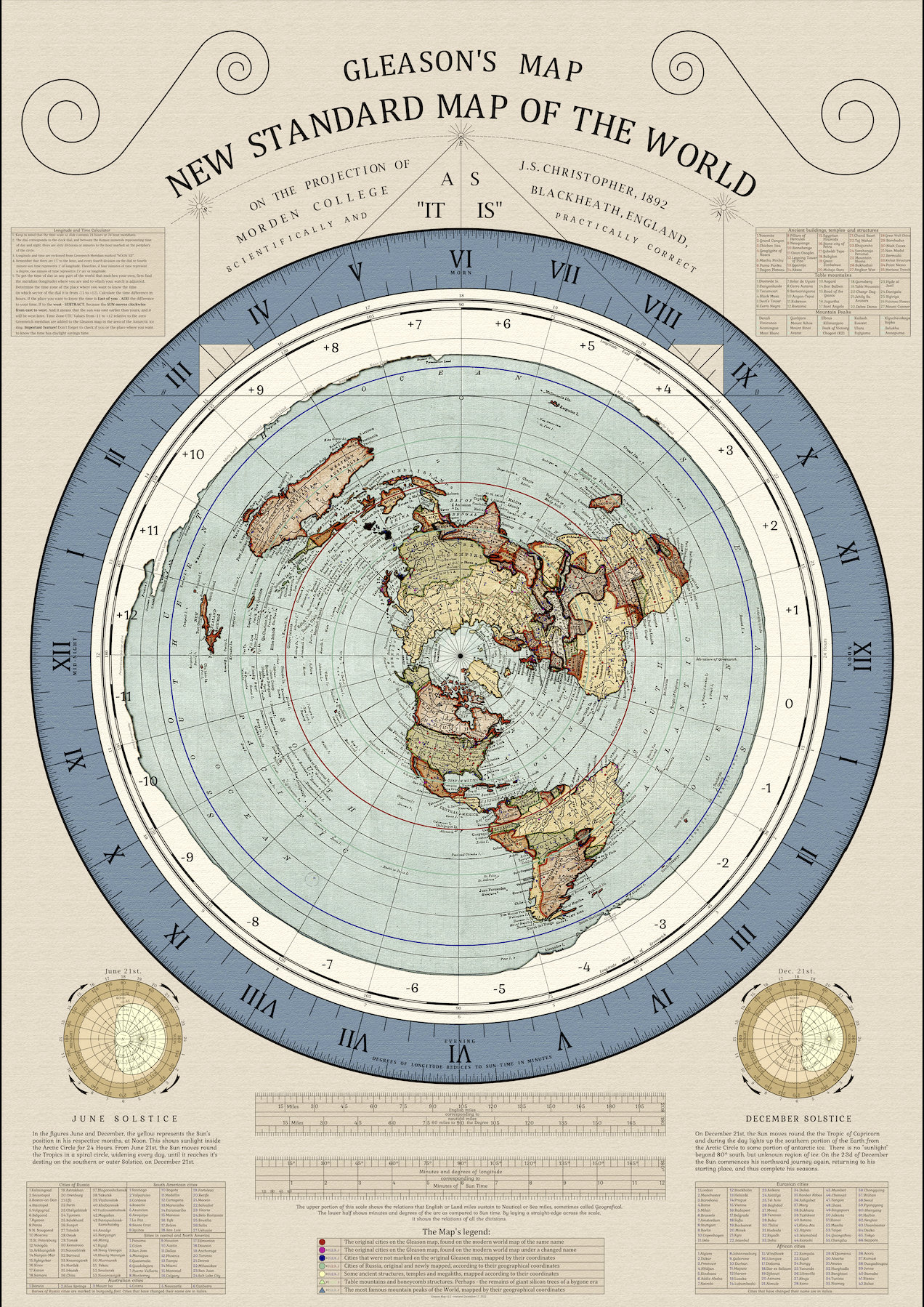 HD Remastered Gleason's New Standard Map of the World 2023 - Etsy UK
