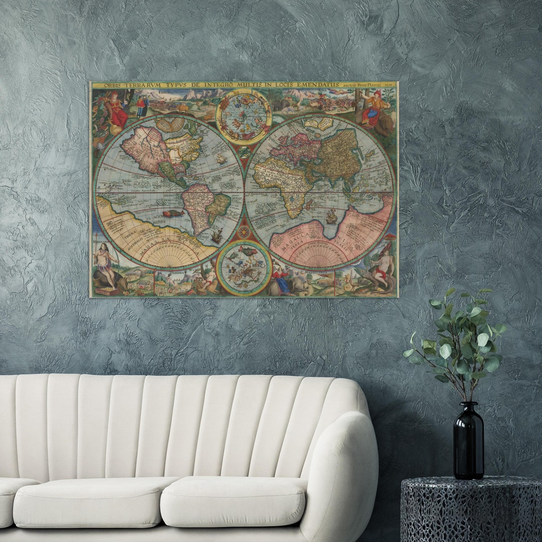 World Map 1594 by Petrus Plancius - Etsy