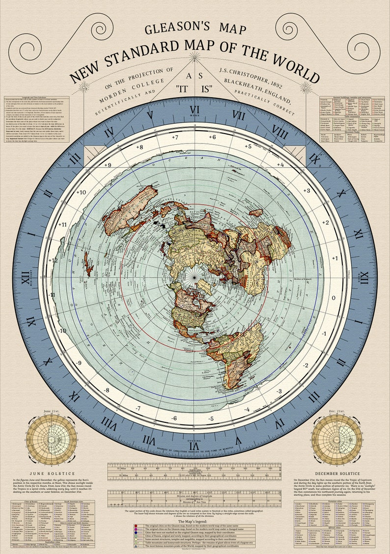 Gleason's New Standard Map of the World 2023 Remastered - Flat Earth ...