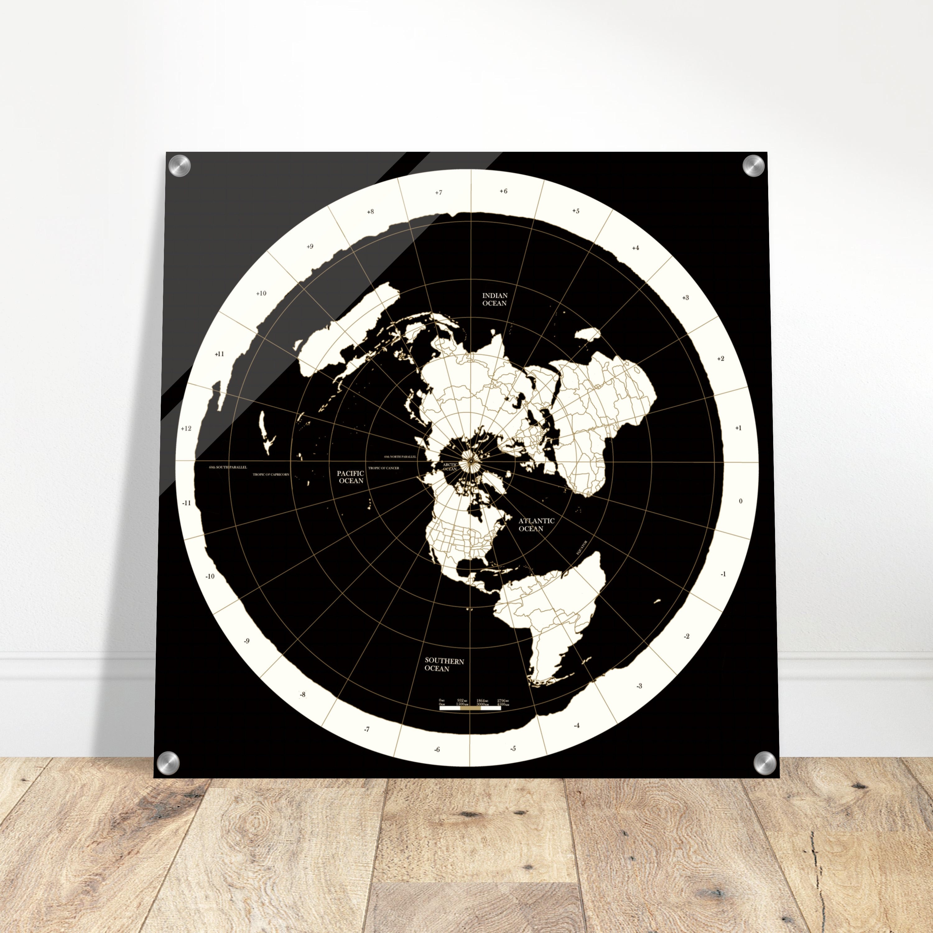 NEW 2023 SUPER HD Gleason's Map on Acrylic in Black and White Flat ...
