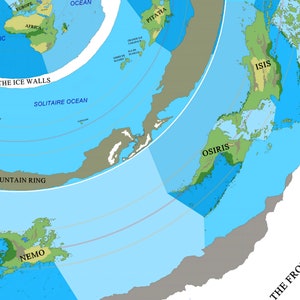 HD the World Beyond the Ice Wall Terrain Flat Earth Map | Premium Semi ...