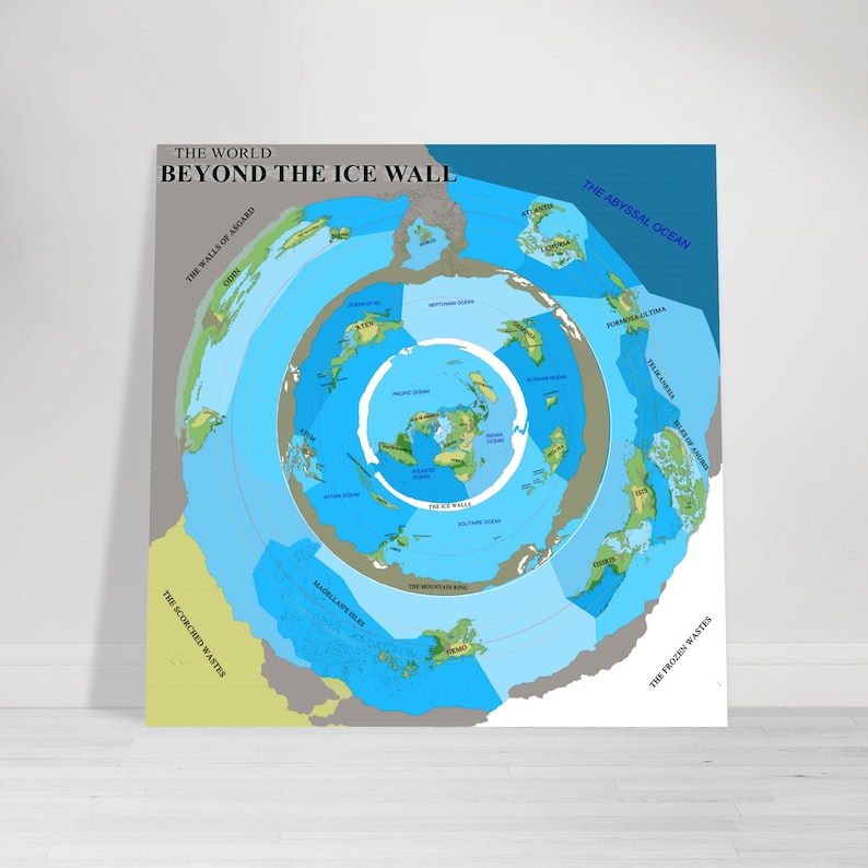 HD the World Beyond the Ice Wall Terrain Flat Earth Map - Etsy