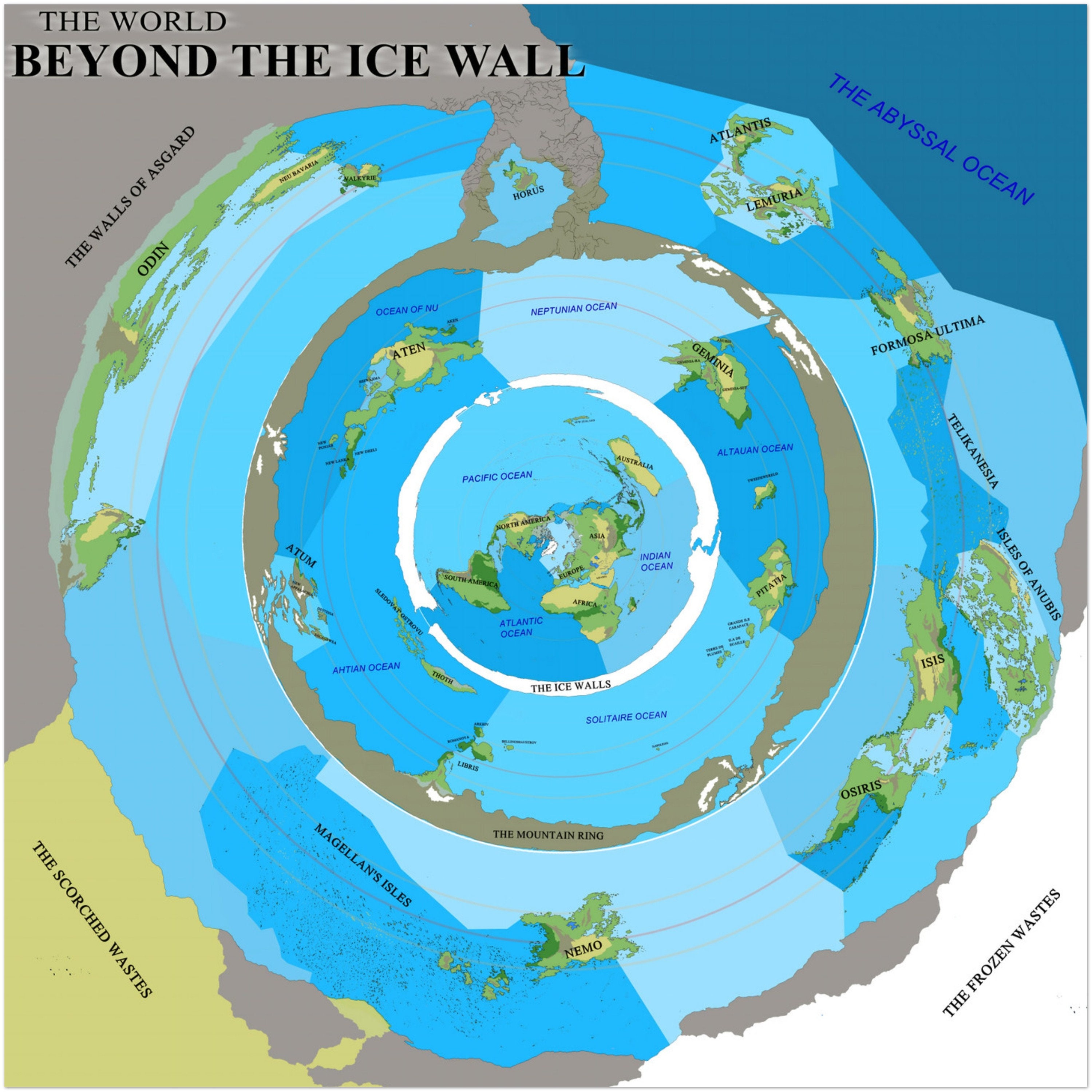 HD the World Beyond the Ice Wall Terrain Flat Earth Map - Etsy