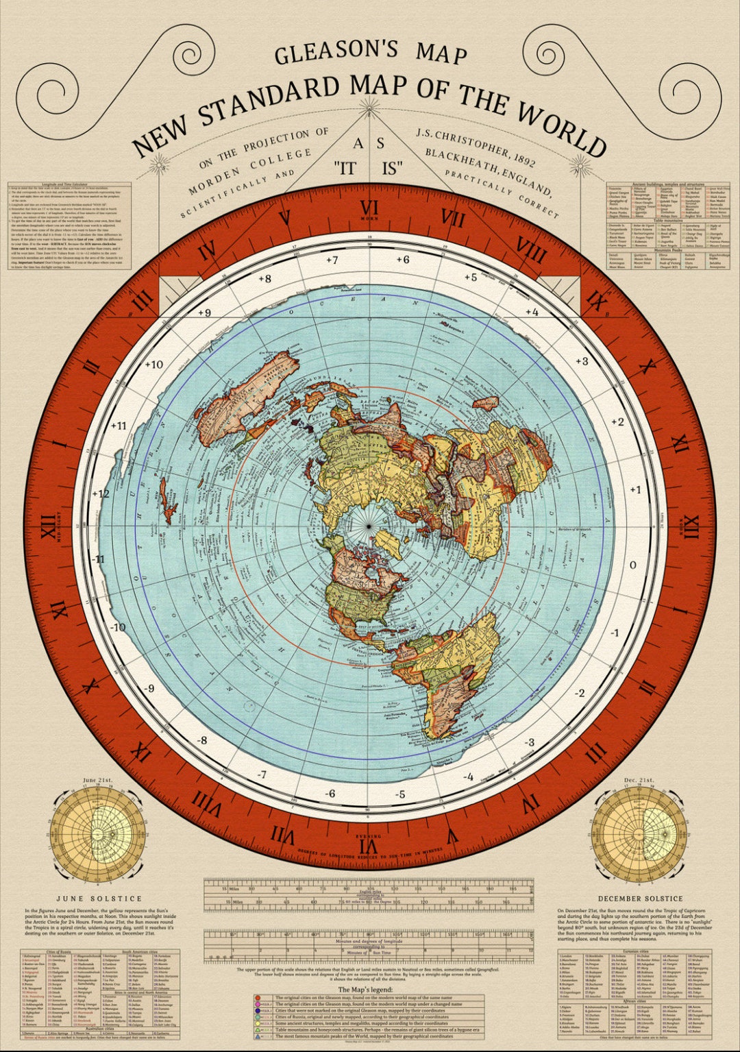 HD REMASTERED Gleason's New Standard Map of the World 2023 - Flache ...