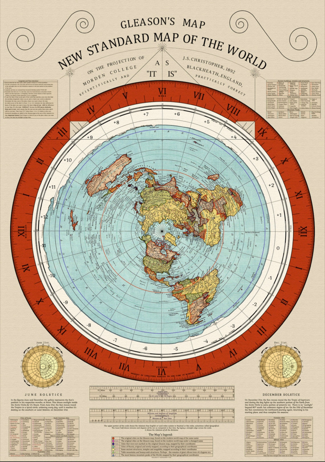 HD REMASTERED Gleason's New Standard Map of the World 2023 - Etsy