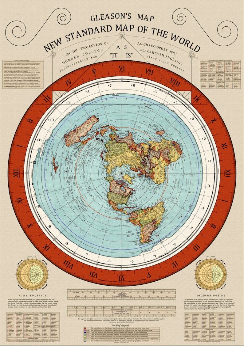 HD REMASTERED Gleason's New Standard Map of the World 2023 - Flat Earth ...