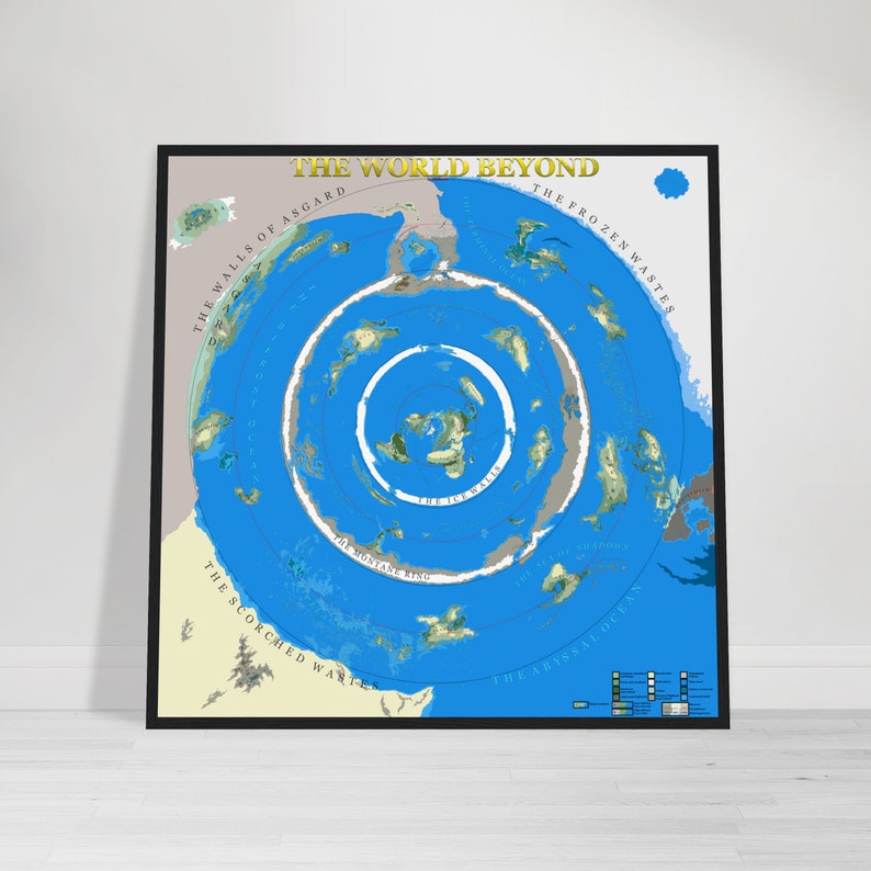 HD the World Beyond With Key Terrain/satellite Flat Earth - Etsy