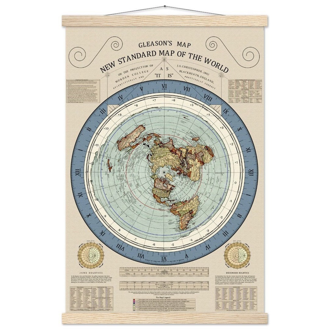 HD REMASTERED Gleason's New Standard Map of the World 2023 - Flat Earth ...