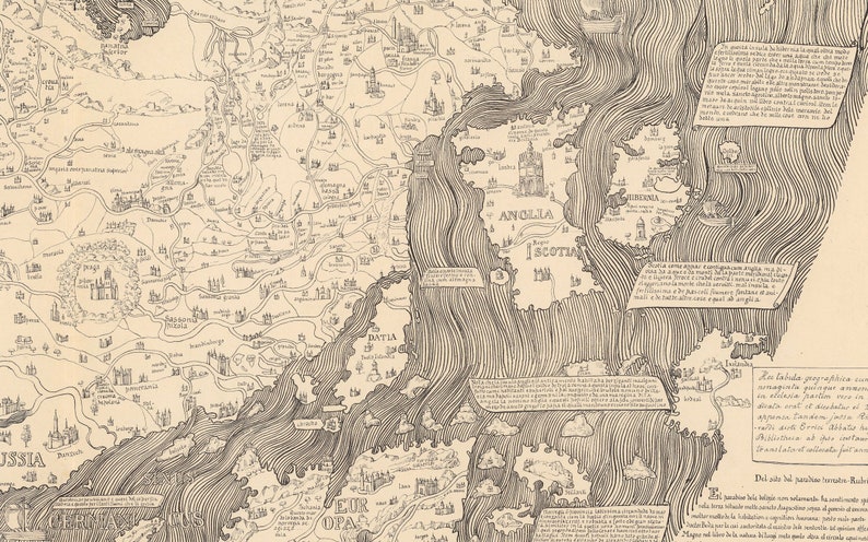 HD Fra Mauro Map mappemonde 1450 Museum Quality Wall Art - Etsy