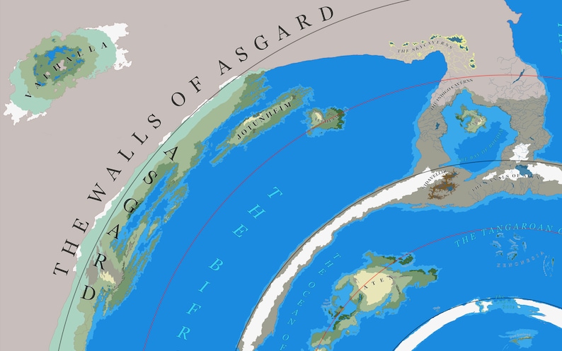 HD the World Beyond With Key Terrain/satellite Flat Earth Map Premium ...
