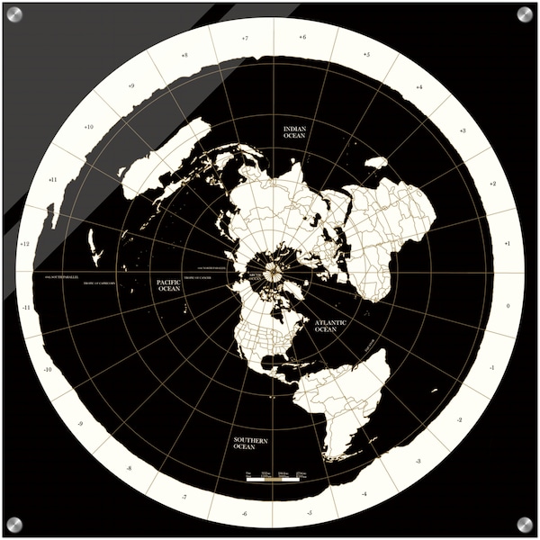 Modern Flat Earth Map - Etsy