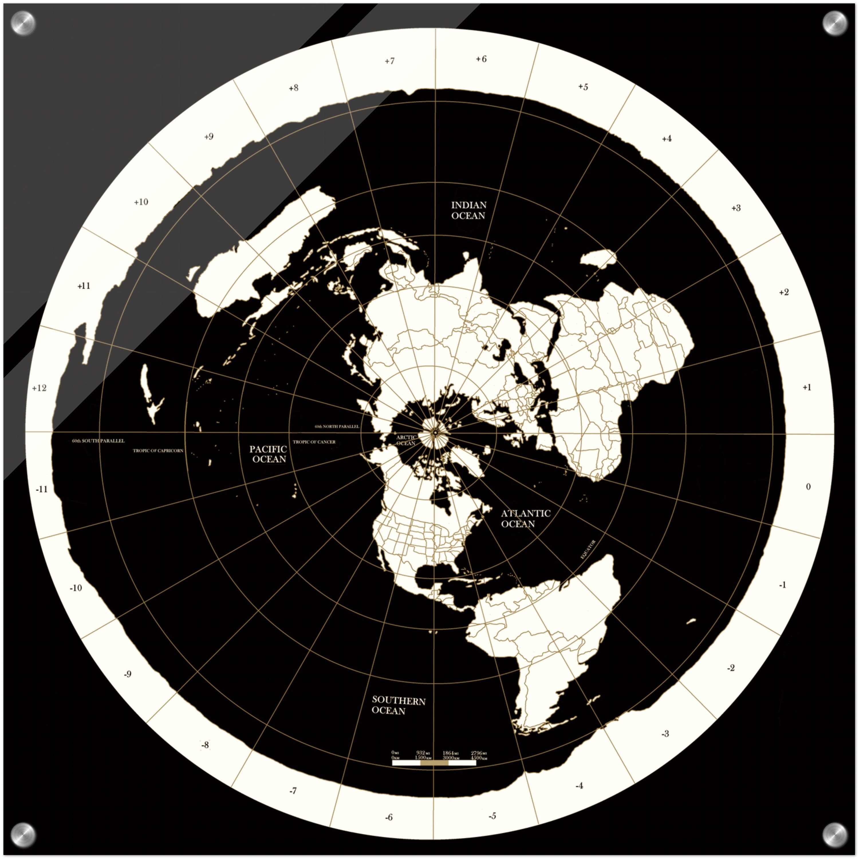 NEW 2023 SUPER HD Gleason's Map on Acrylic in Black and White Flat ...