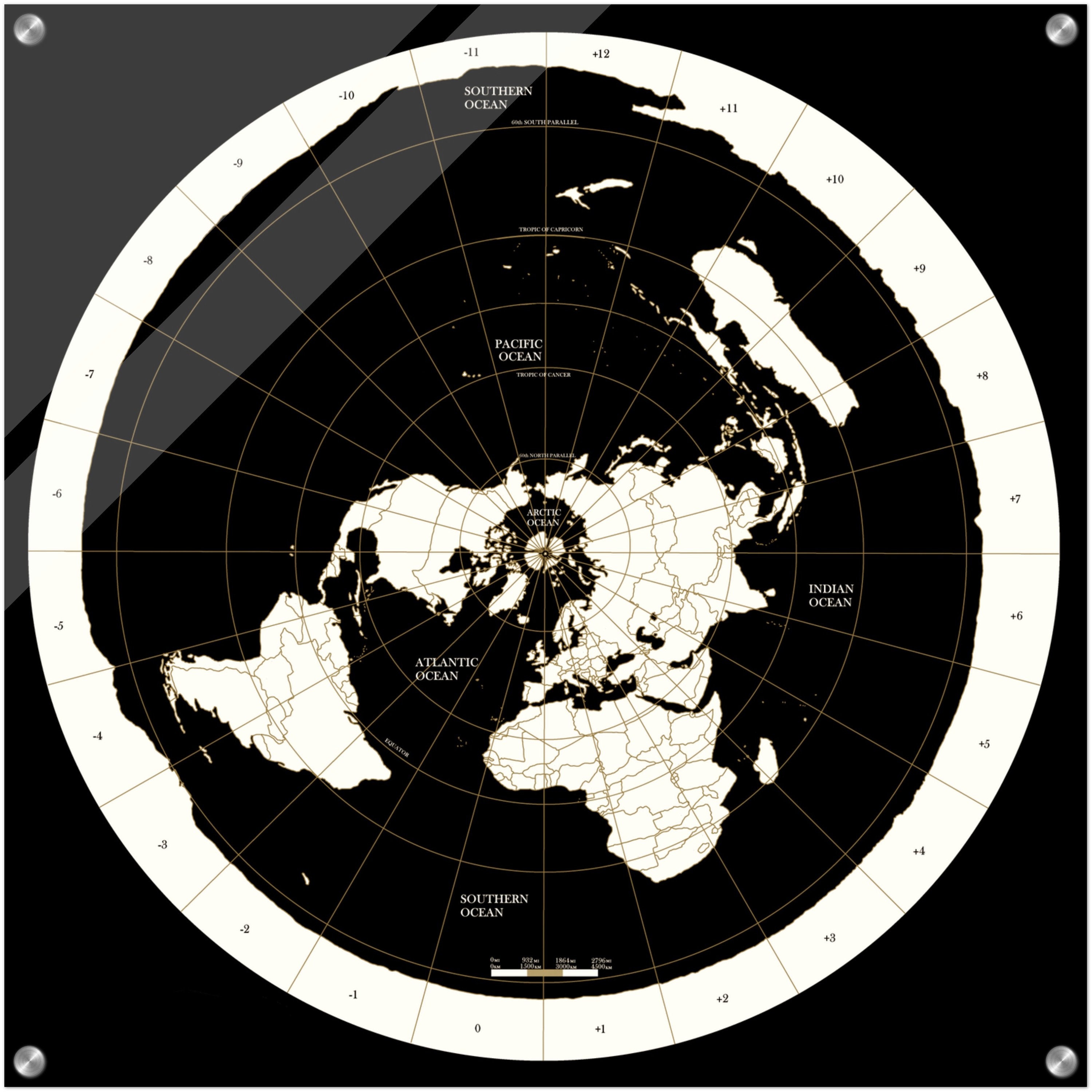 NEW 2023 SUPER HD Gleason's Map on Acrylic in Black and White Flat ...