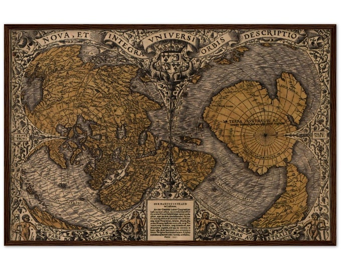 1531 World Map Framed Nova, Et Integra Universi Orbis Descriptio by ...