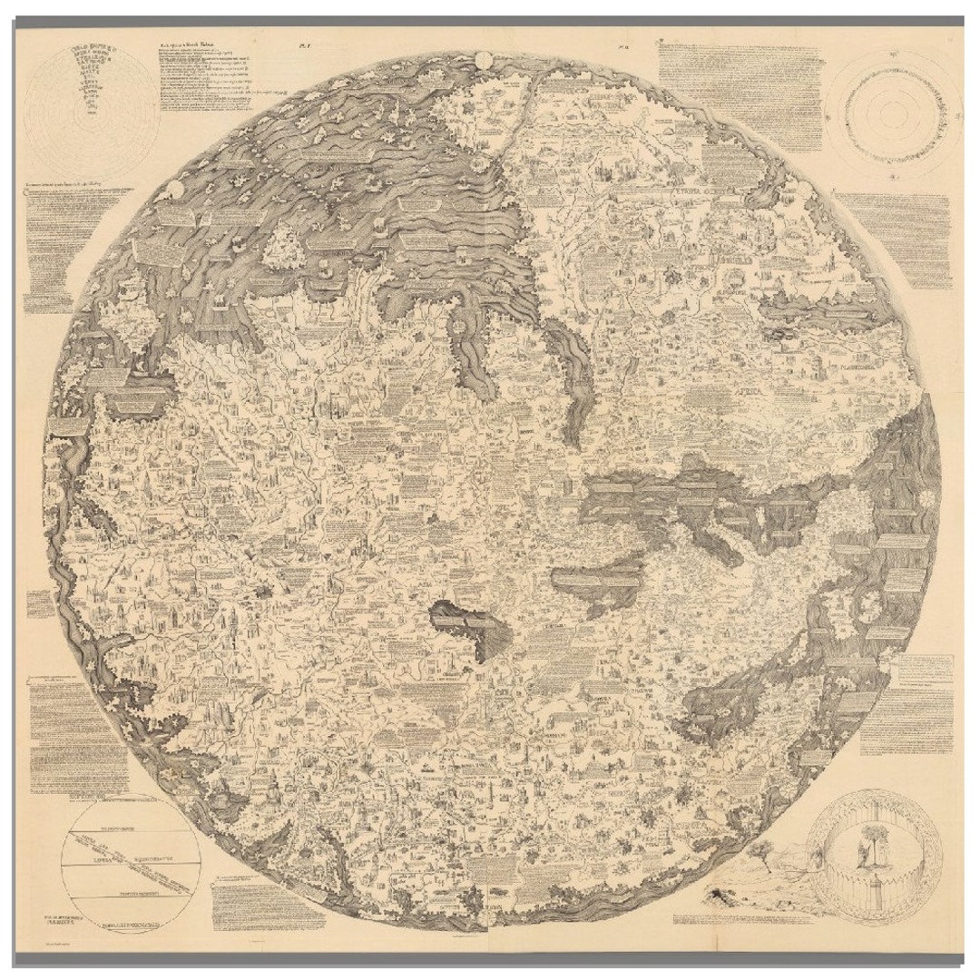 HD Fra Mauro Map ‘mappemonde’ 1450 Museum Quality Wall Art - Etsy