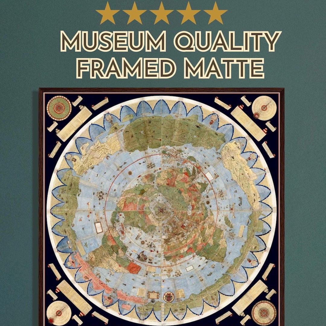HD Urbano Monte World Map 1587 Flat Earth Map - Museum Quality - Etsy