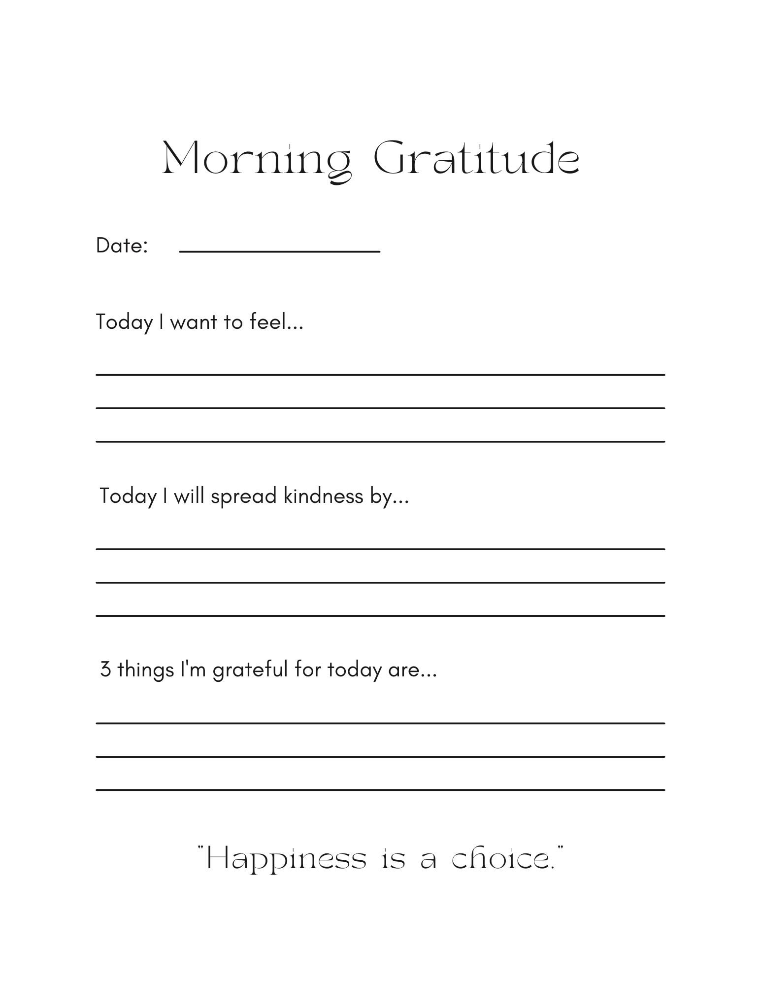 Morning Gratitude Printable Paper - Etsy
