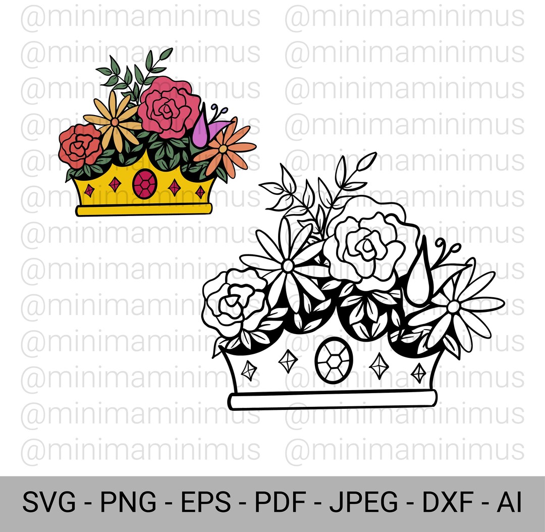 Boho Crown With Flowers SVG | Hand Made Design | Crafting DIY | Cut ...
