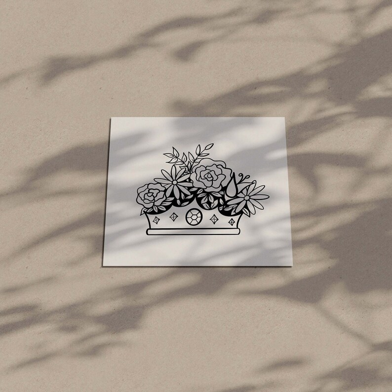 Boho Crown With Flowers SVG Hand Made Design Crafting DIY - Etsy