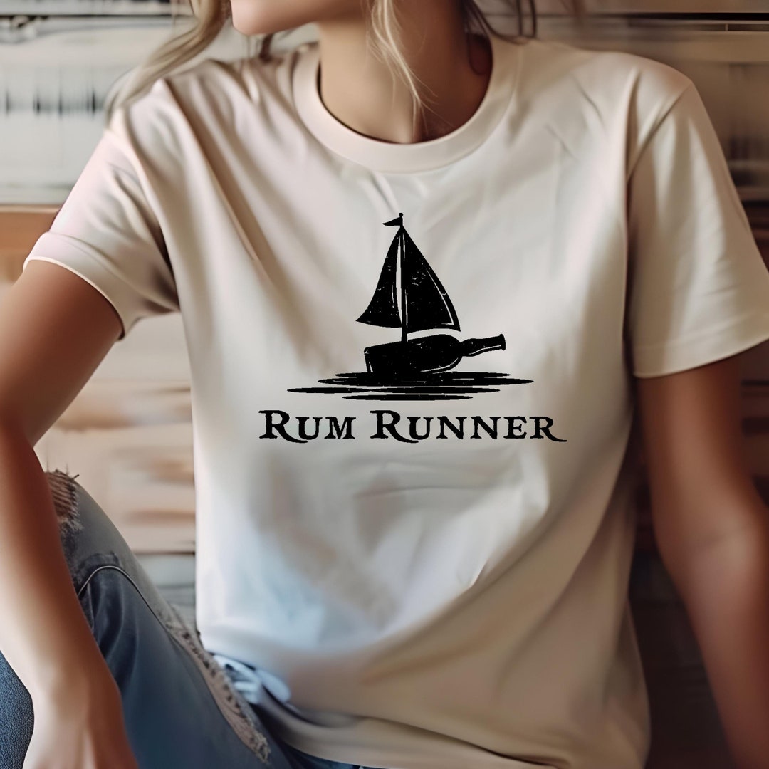 Retro Rum Runner T-shirt Design, Vintage Pirate Nautical Graphic, Rum ...