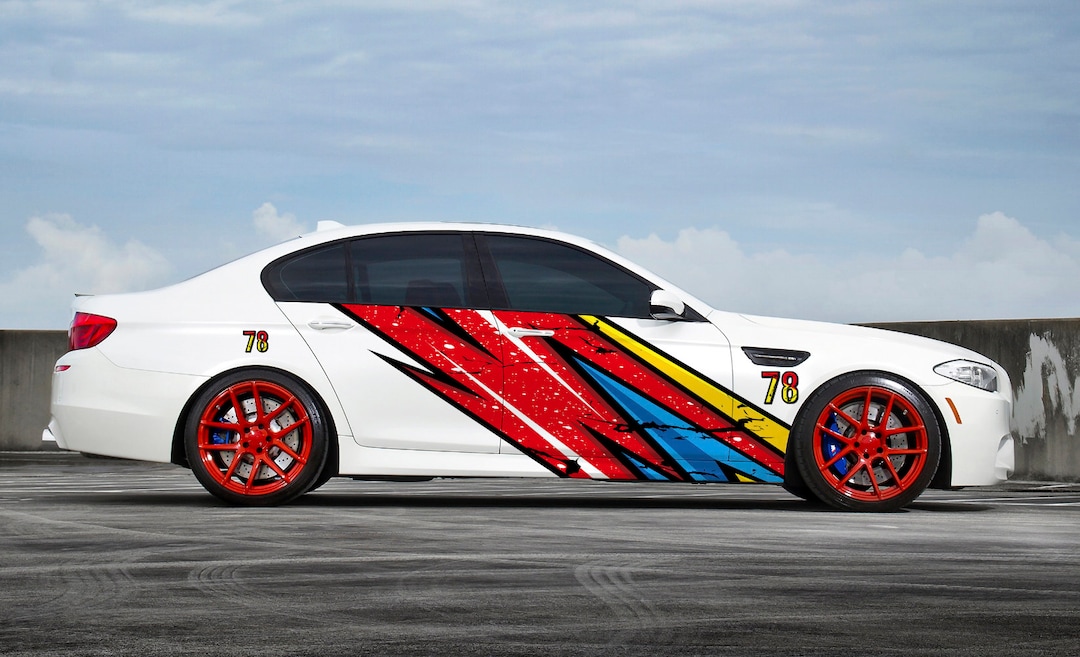 Stpripes Car Side Wrap Full Color Graphics Vinyl Livery Decal Racing ...