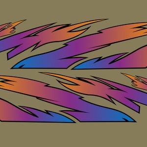 Fire Stripes Car Side Wrap Full Color Graphics Vinyl Livery Decal Flame ...