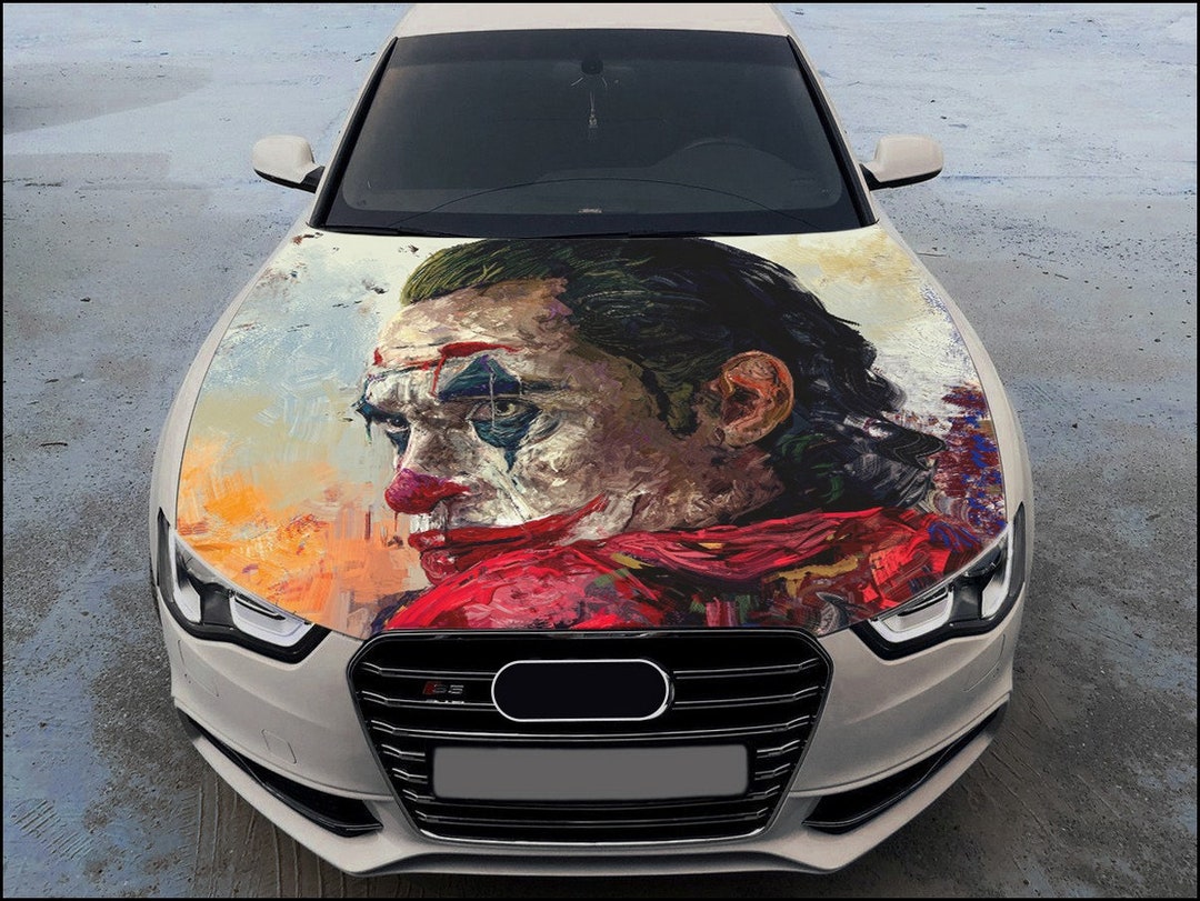 Joker Car Hood Wrap Full Color Vinyl Decal Villain Sticker #4 - Etsy